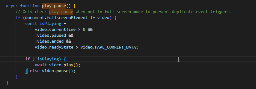 Video does not stop playing when clicking on the screen in full-screen mode · Issue #3920 ...