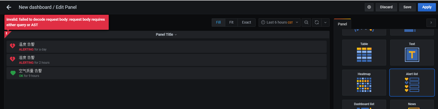 Explore Error On Influxdb Source Invalid Failed To Decode Request Body Request Body Requires