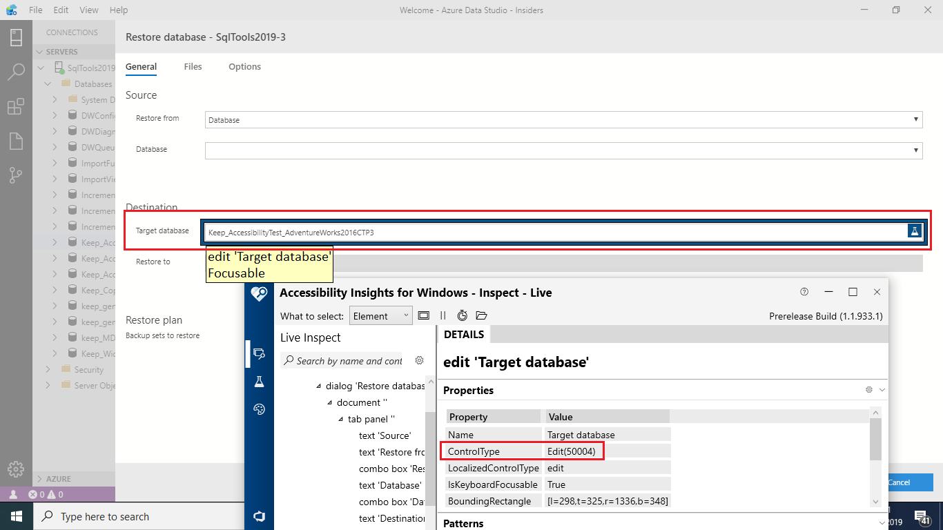 A11y_AzureDataStudio(Schema,Dacpac,Backup)_RestoreDatabaseDialog_RestoreDatabaseGeneralTab_AI4D ...