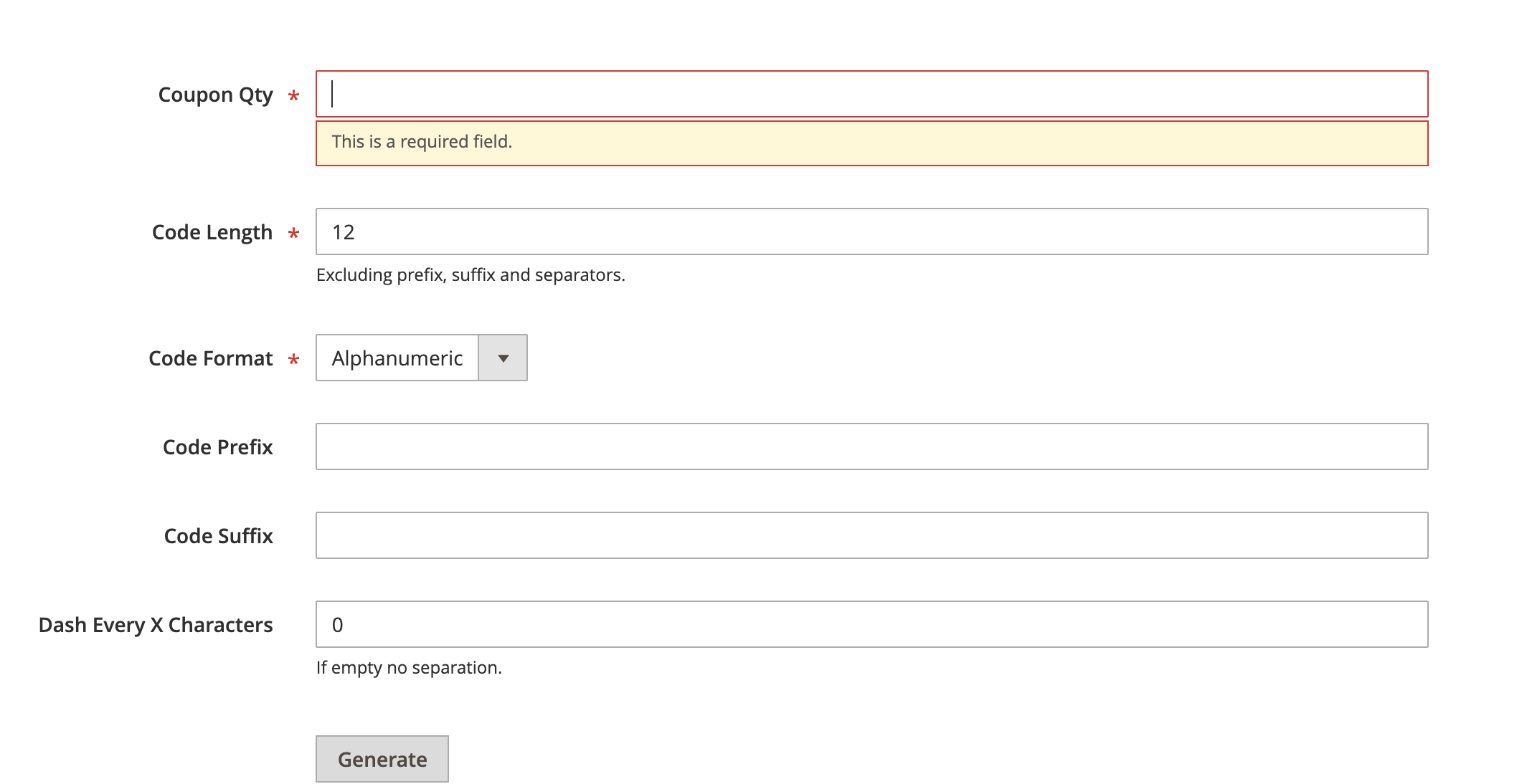 Rule coupon code generate form validation · Issue #23778 · magento ...