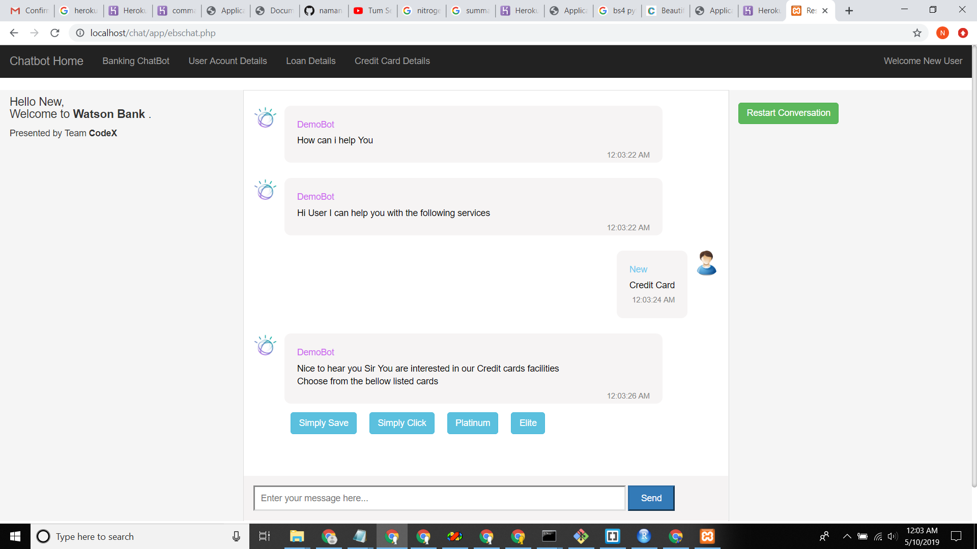 GitHub - iamnamananand996/IBM_Hackathon_ChatBot: ChatBot for Bank Service
