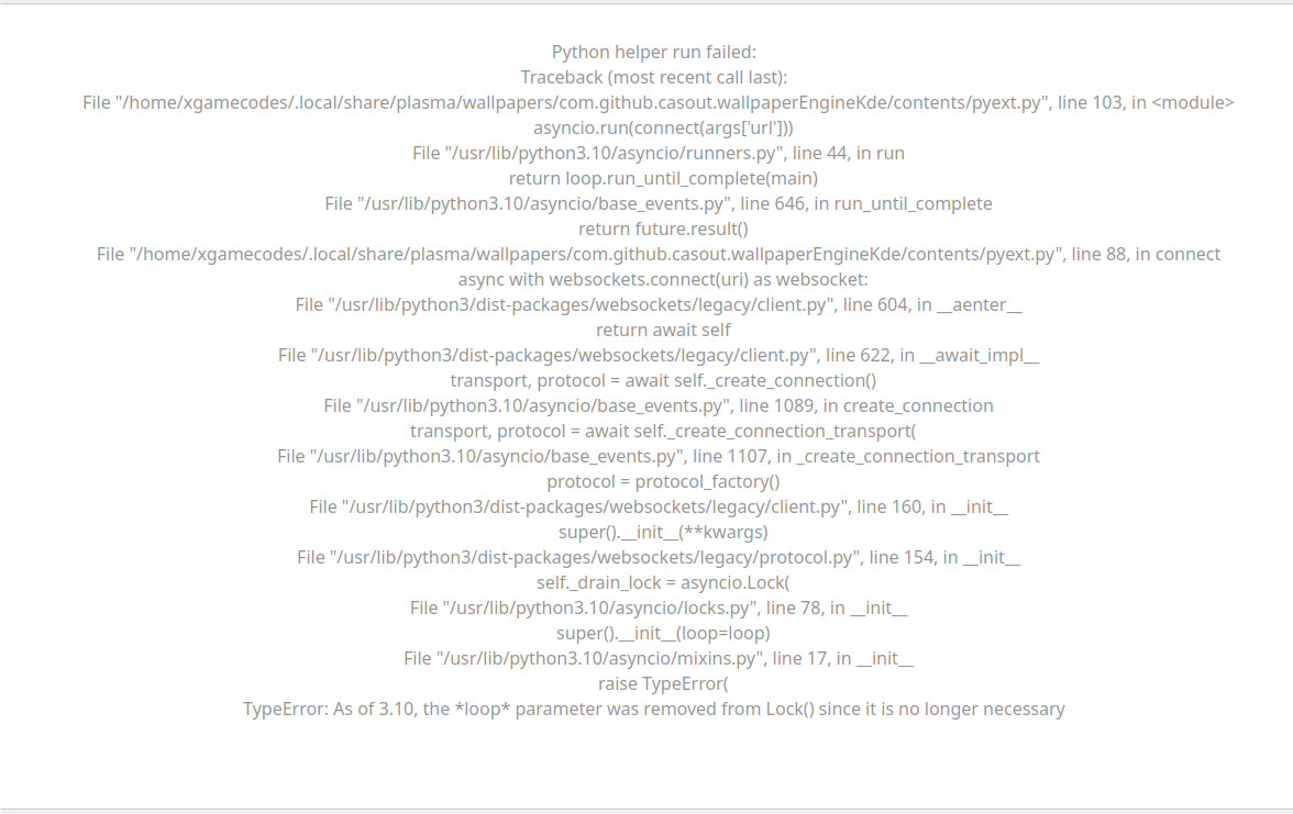 Python helper run failed · Issue #169 · catsout/wallpaper-engine-kde ...