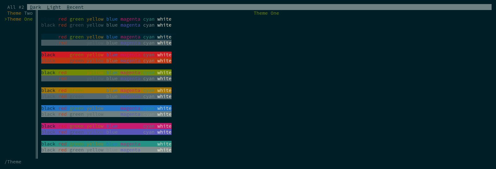 themes kitten: only one theme from ~/.config/kitty/themes is loaded ...