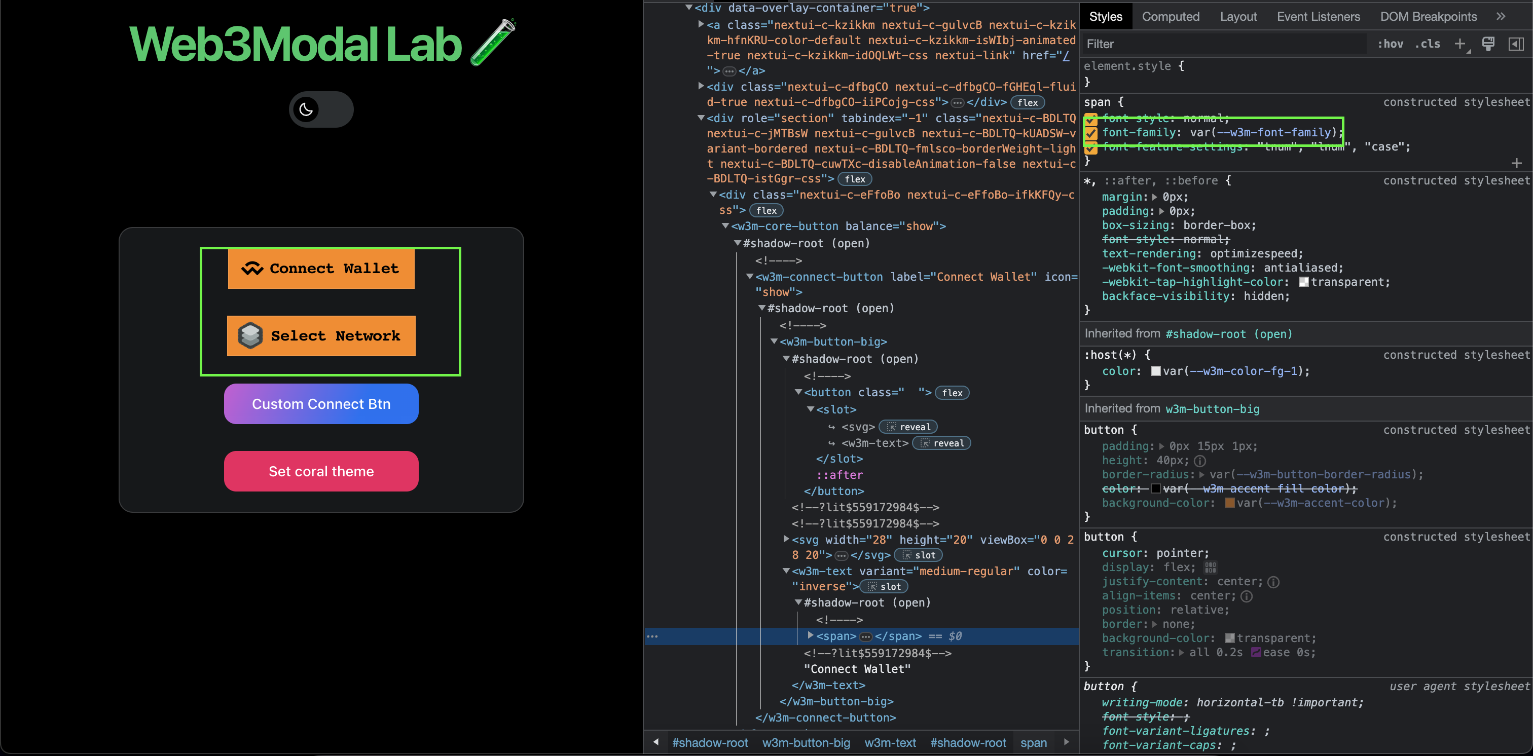 [feature] Make --w3m-font-family work for · Issue #1009 · reown-com/appkit · GitHub