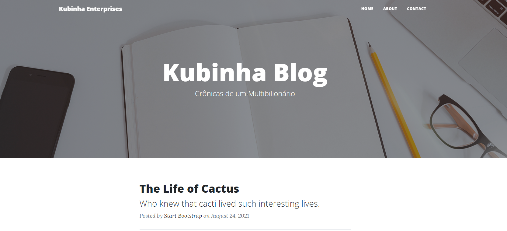 GitHub - HKubinhetz/BootstrapBlog: A personal Blog project created ...