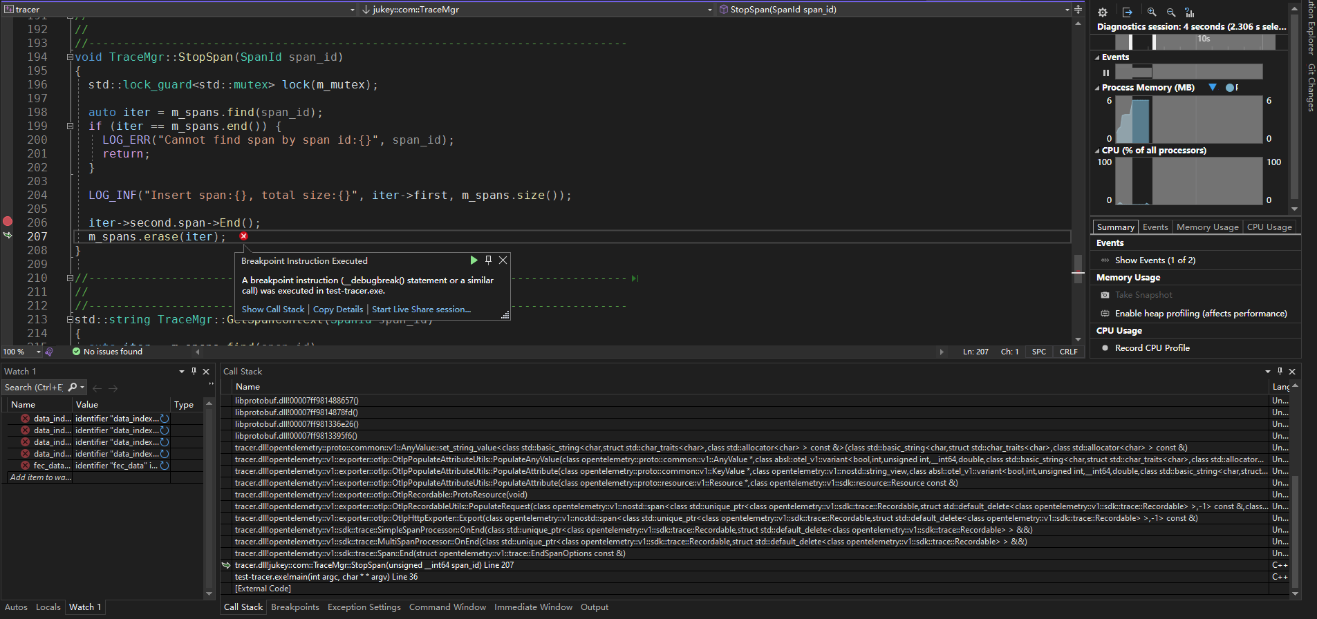 A Strange Runtime Error · Issue 2145 · Open Telemetryopentelemetry Cpp · Github