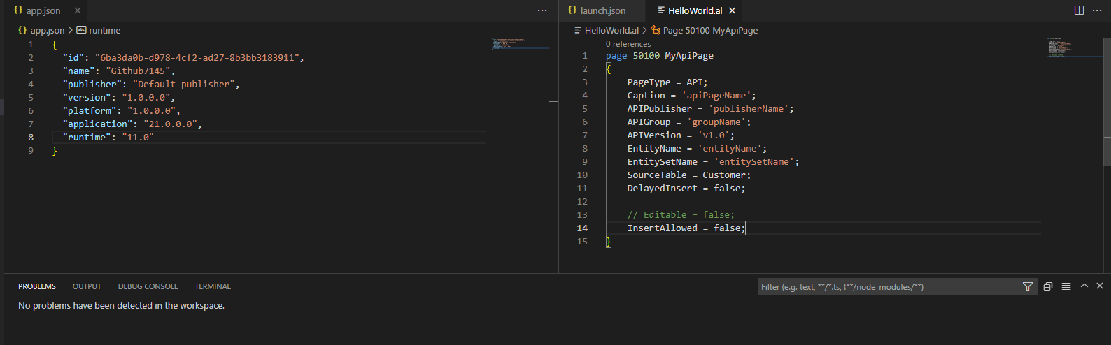 AL0505 errors that 'Pages of type API must have DelayedInsert unless ...