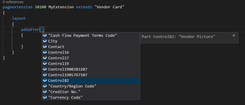 Cannot add factbox into page extension because some Anchors are not found in the target page ...