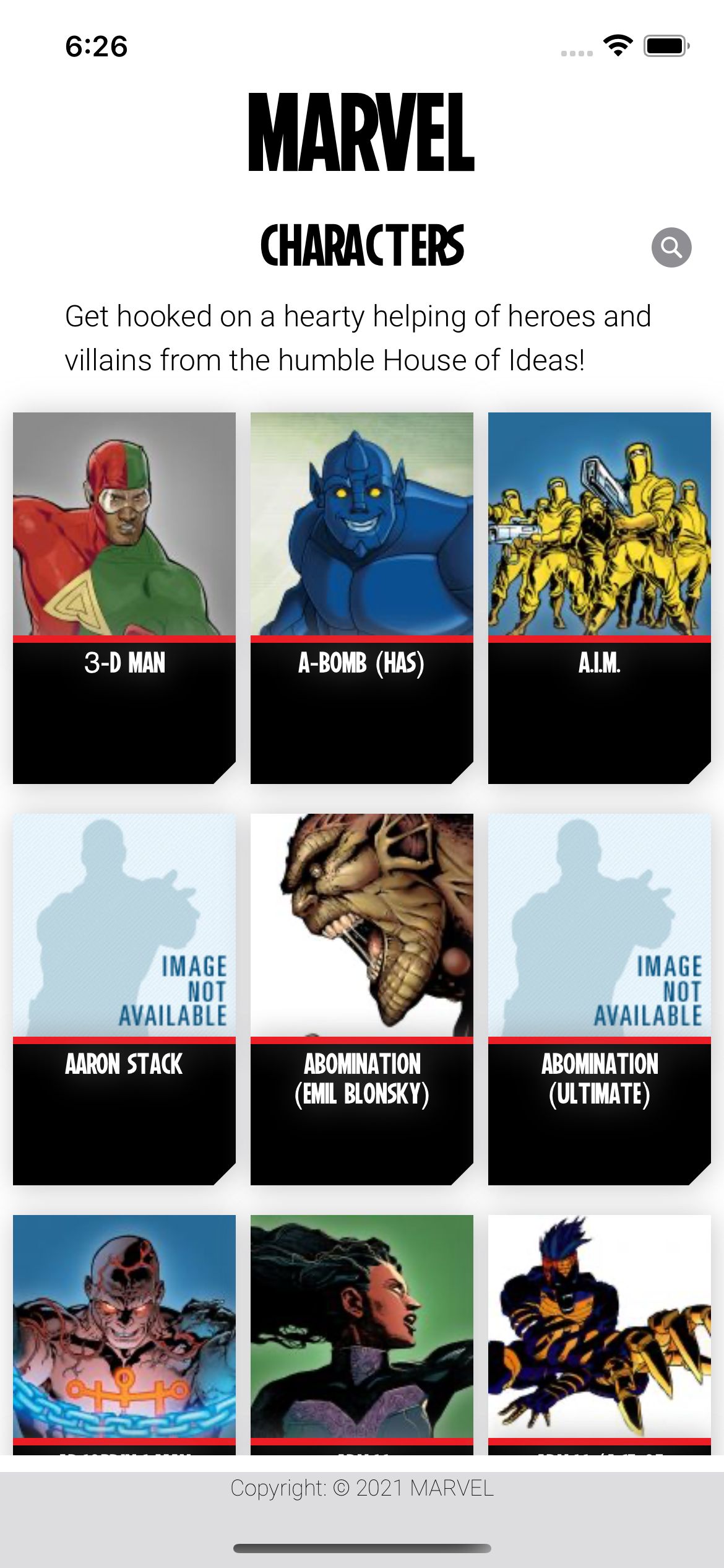 GitHub - ricardoyamaguchi/marvel-gallery