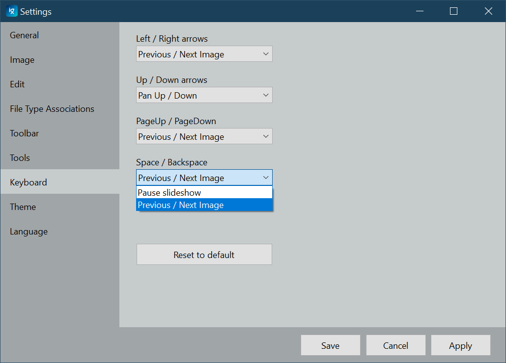 Bind 'Space' key as 'Show next image' · Issue #821 · d2phap/ImageGlass · GitHub