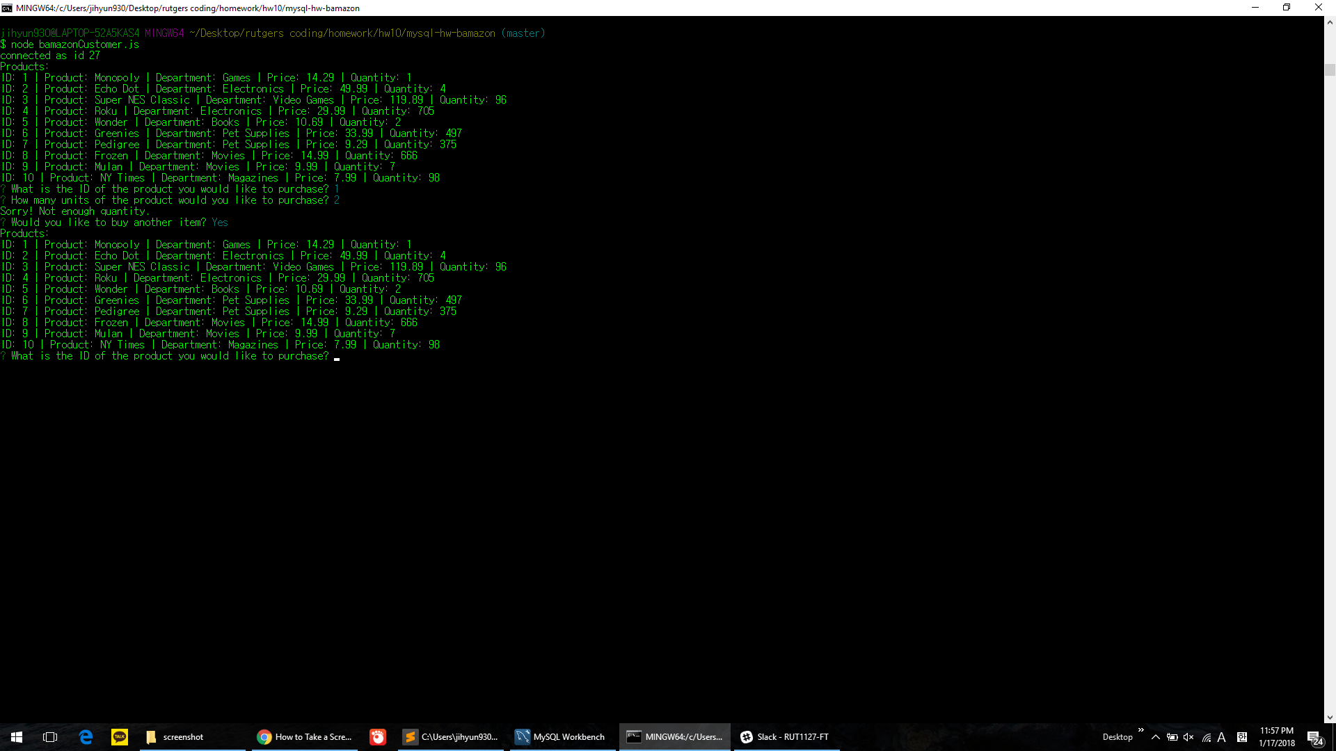 GitHub - minpark0212/mysql-hw-bamazon