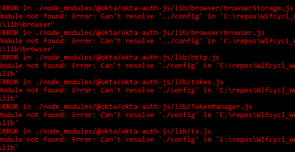 Cannot Find Module Config In Okta Auth Jslibjs · Issue 280 · Oktaokta Auth Js · Github