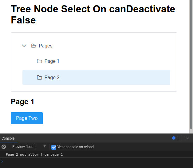 Tree node is selected on route canDeactivate false · Issue #10241 · primefaces/primeng · GitHub