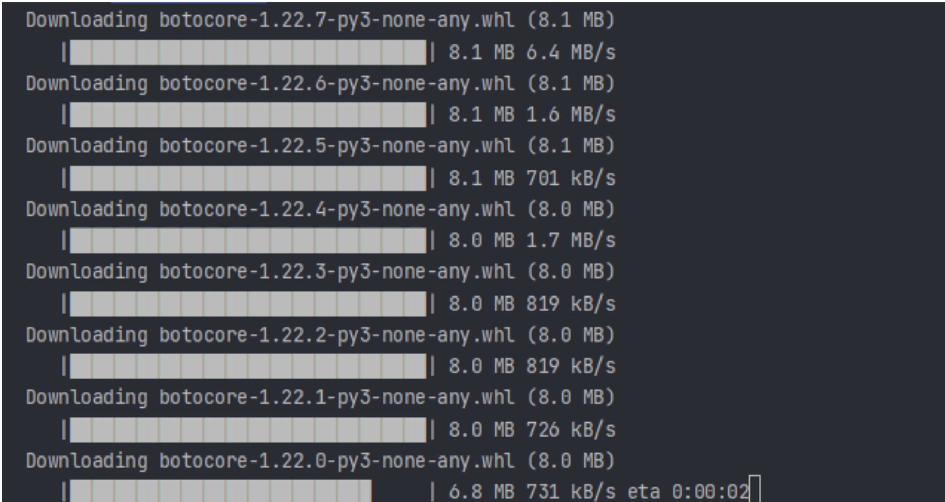[BUG] Infinity download of botocore package on `syndicate build` · Issue #139 · epam/aws ...