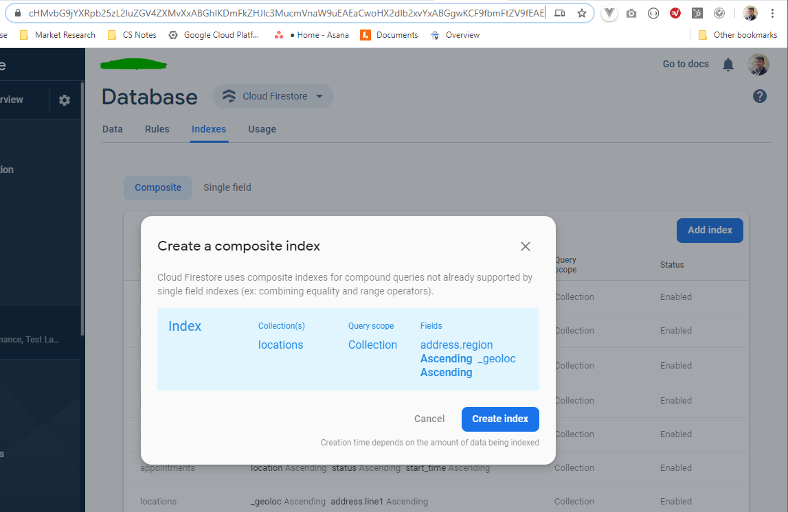 Index generation link displayed in console leads to blank page · Issue #821 · firebase/firebase ...