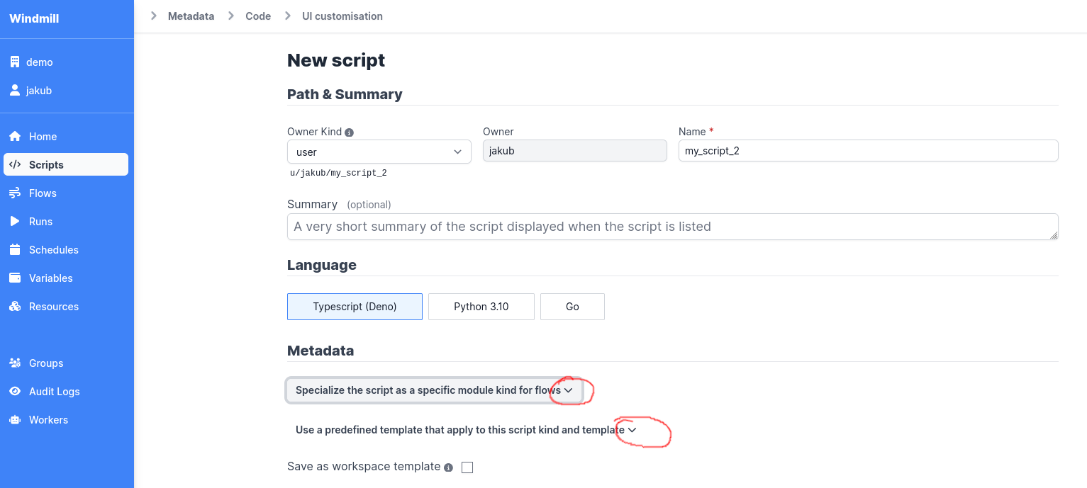feature: expand new script metadata by default · Issue #790 · windmill-labs/windmill · GitHub