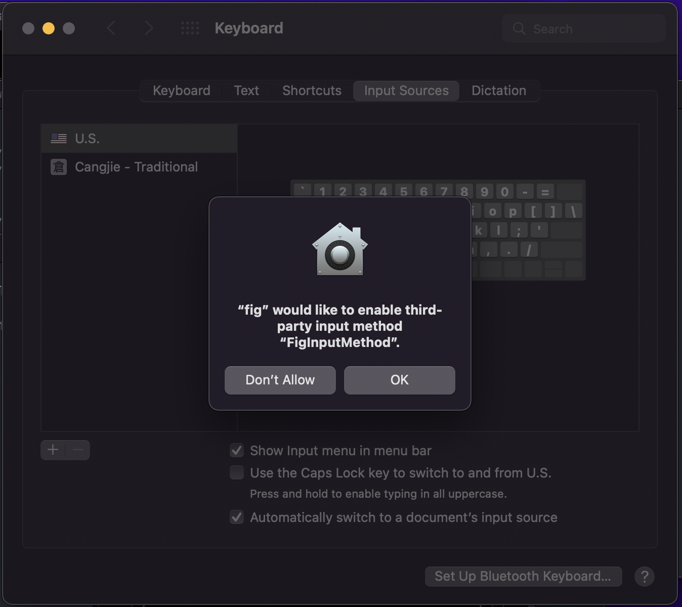 Select keyboard input method broken under Ventura · Issue #2156 · withfig/fig · GitHub