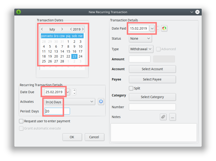 Too many different dates in New Recurring Transaction dialog · Issue ...