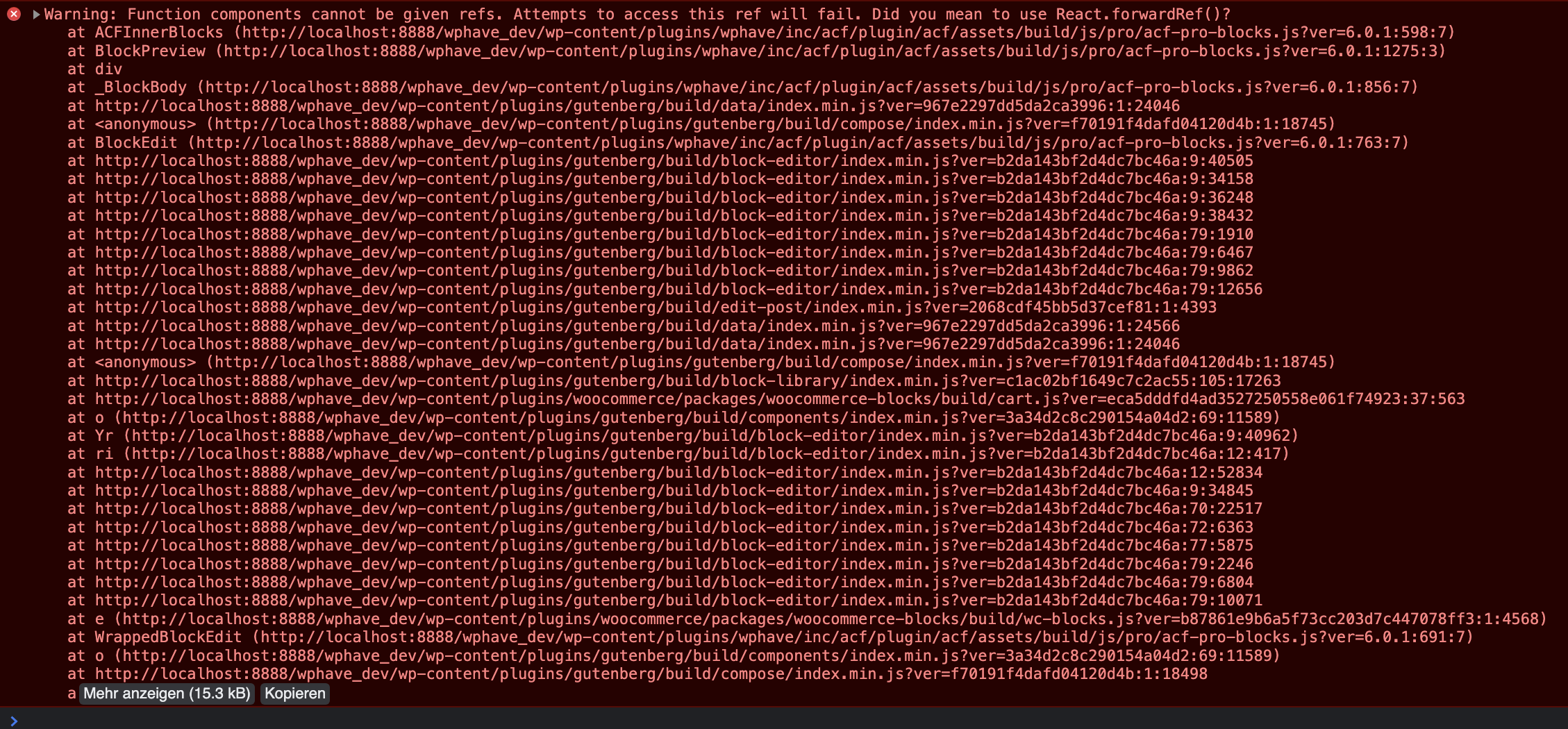 React Warning In Acf Pro Blocksjs At Acfinnerblocks If Is Located At The Top Level In The