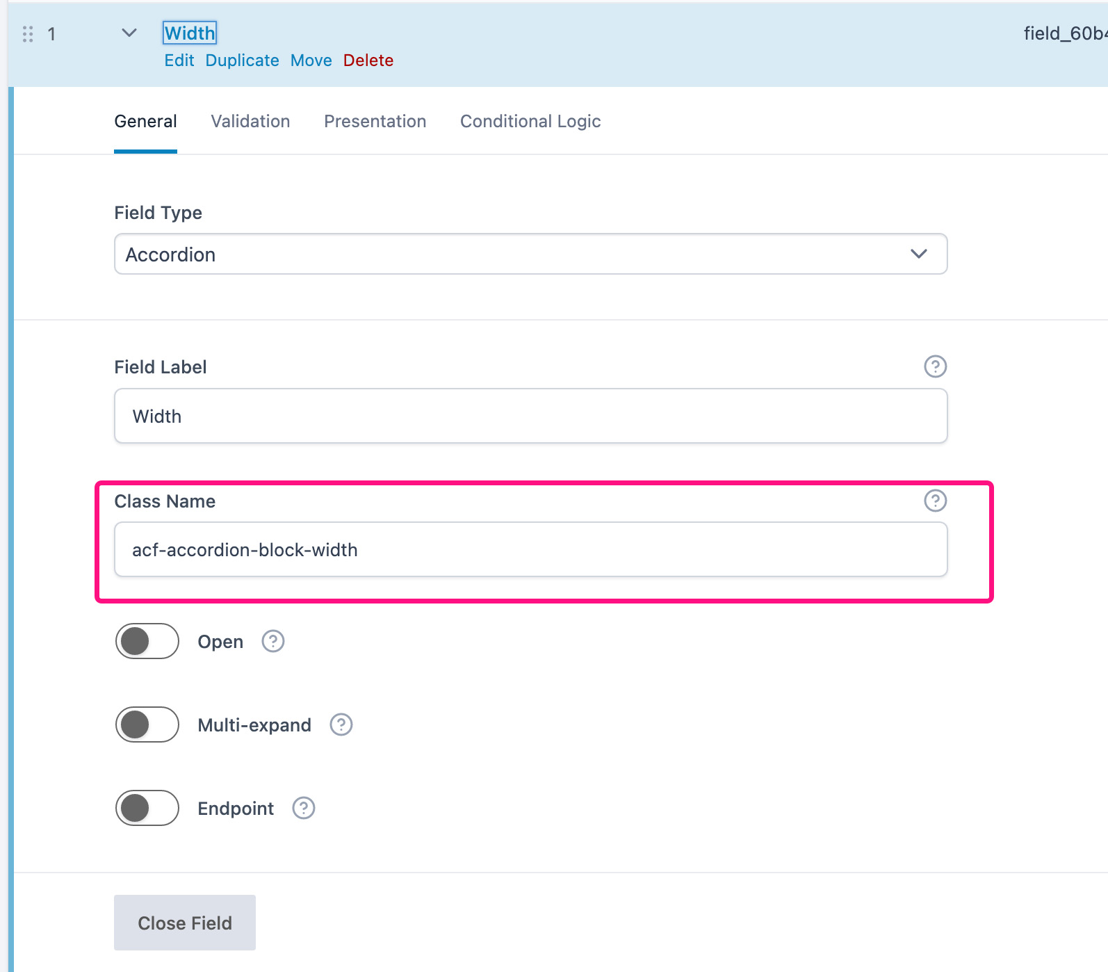 Request: Why we can't add a custom class name for the accordion field type? · Issue #731 ...