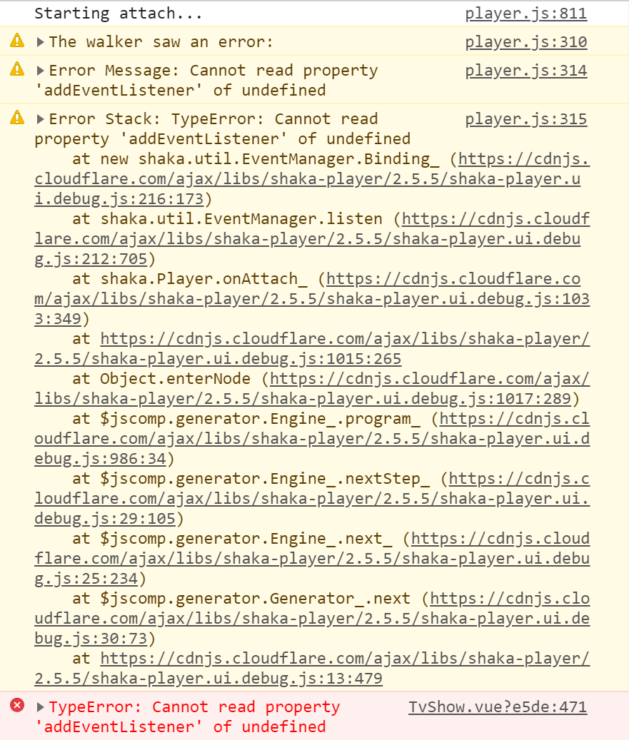 Sometimes Catch Errors After Refresh Page Vuejs · Issue 2225 · Shaka Projectshaka Player · Github 
