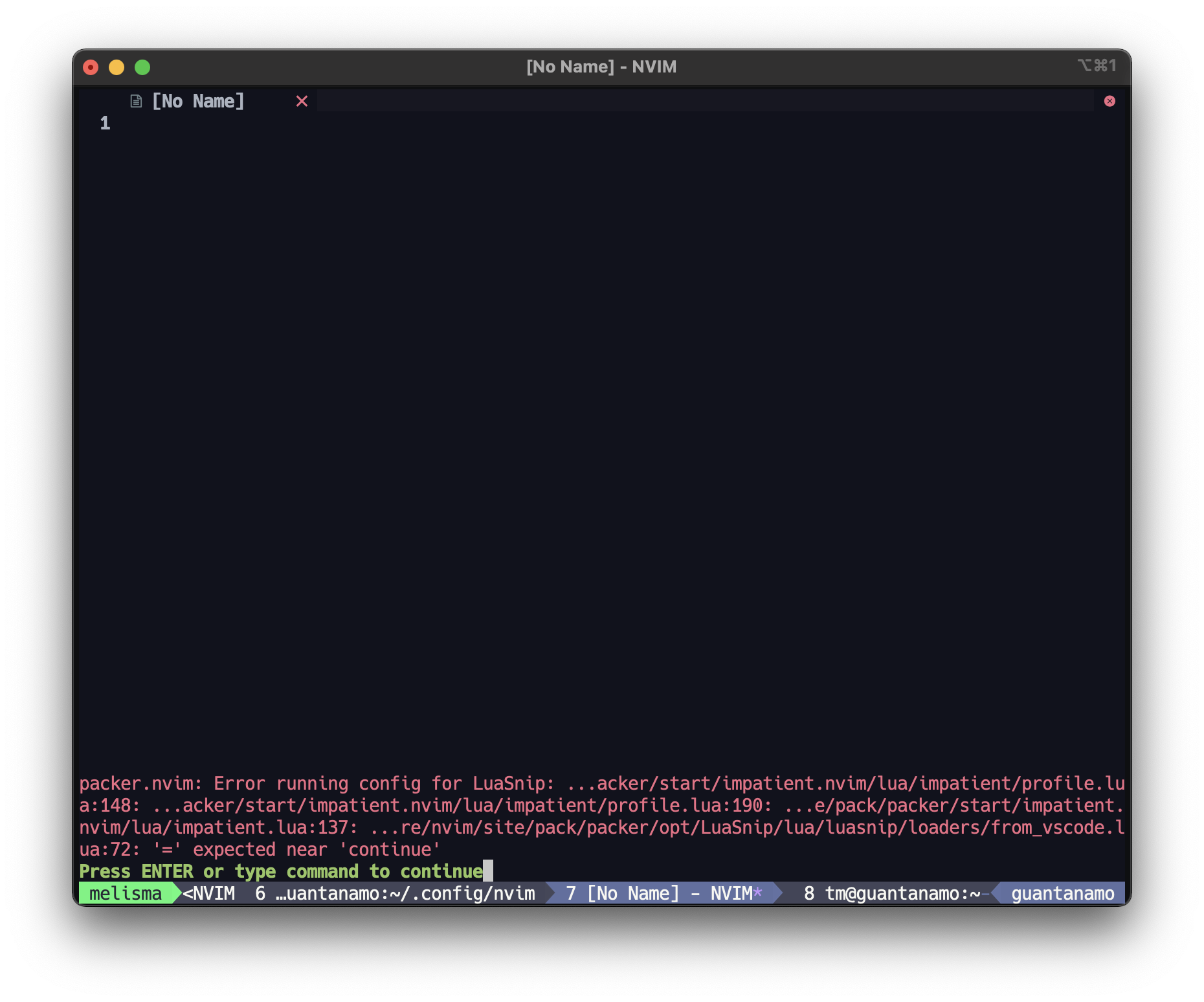 Error Running Config For Luasnip Fromvscodelua72 Expected Near Continue · Issue 808