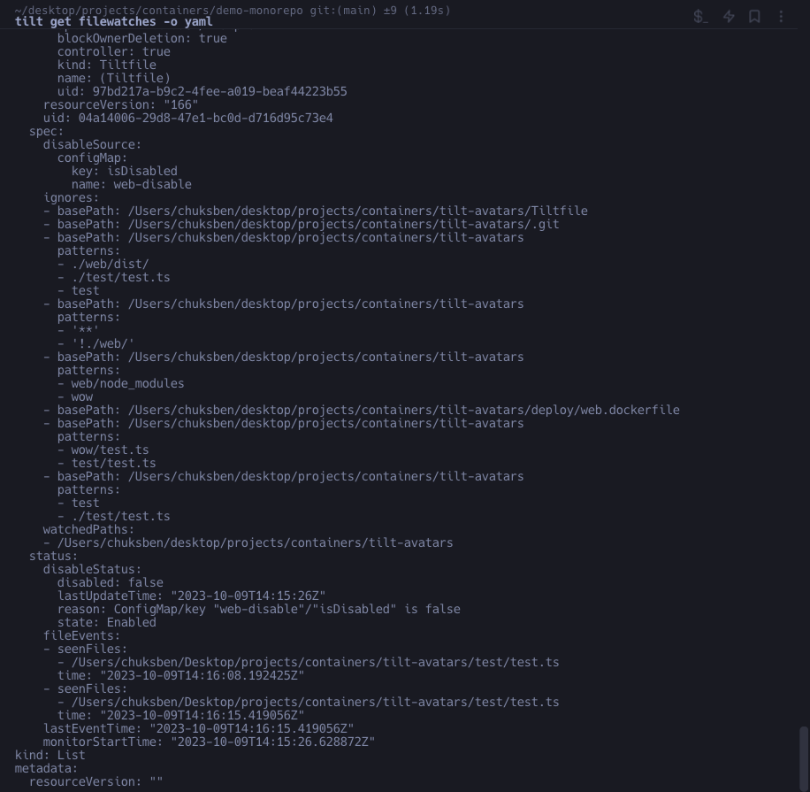 Tilt not ignoring folders and triggers rebuild · Issue #6240 · tilt-dev/tilt · GitHub