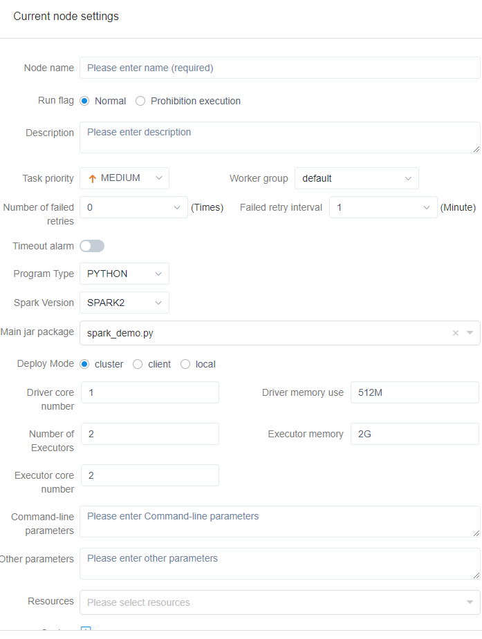 Improvement Spark Task Pyspark Task Support Select Multipile Files 