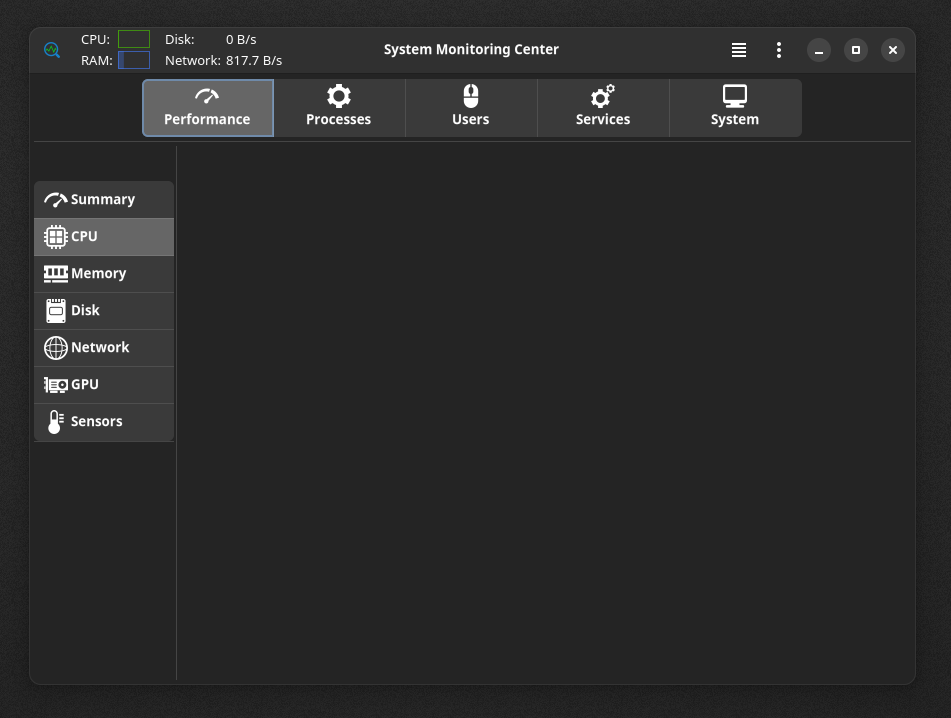 CPU, RAM, Disk, Network and GPU tabs empty and not automatically ...