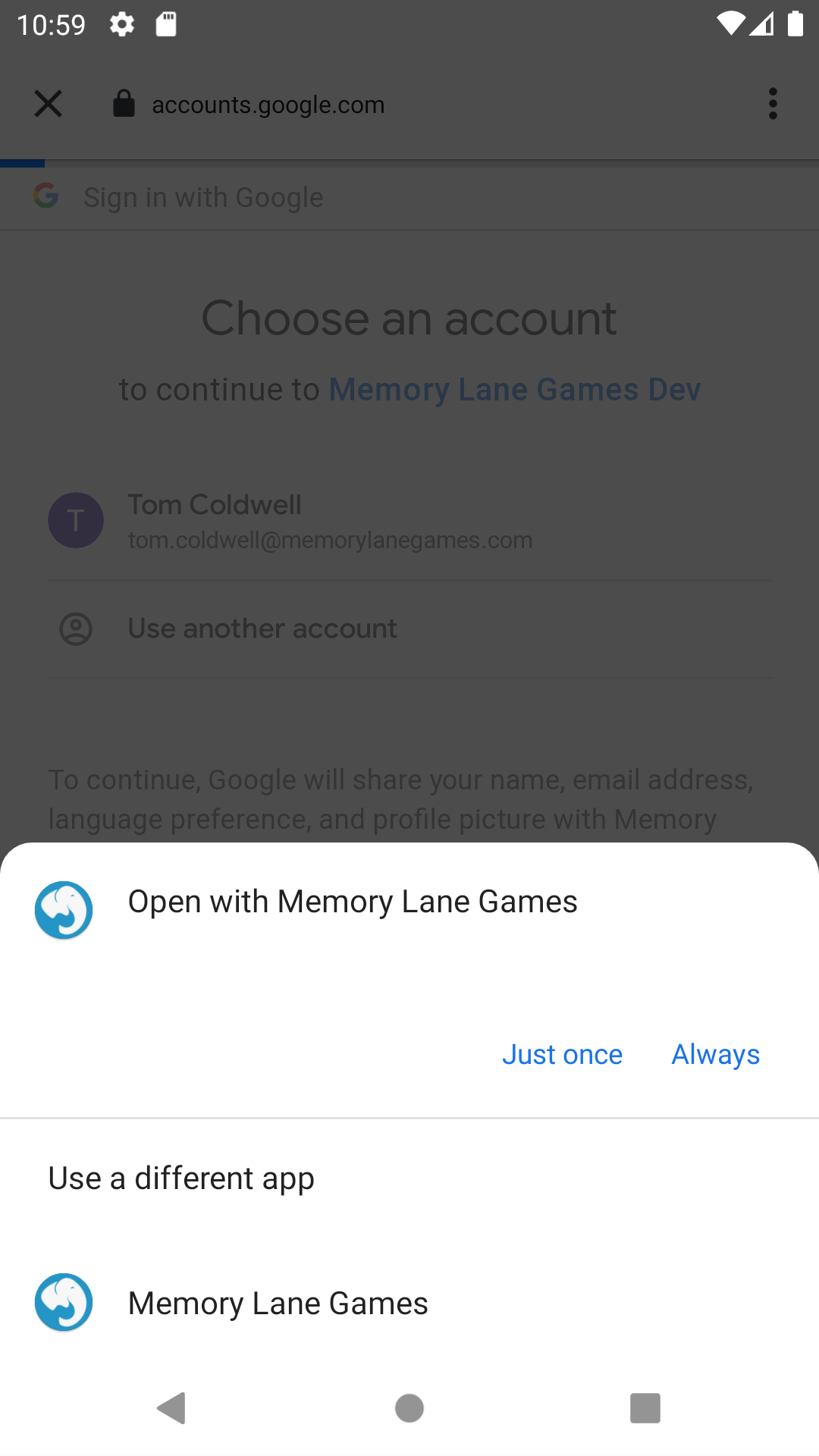 The google login not completed the process in the .apk file but in the ...