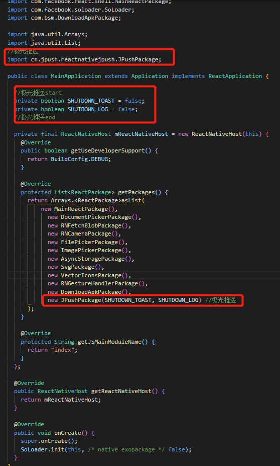 new JPushPackage(!BuildConfig.DEBUG, !BuildConfig.DEBUG) · Issue #654 · jpush/jpush-react-native ...