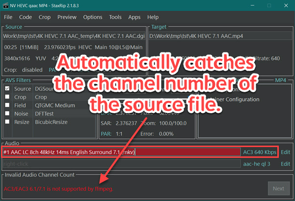 Channel number restriction is needed for AC3/EAC3 encoding via ffmpeg · Issue #521 · staxrip ...