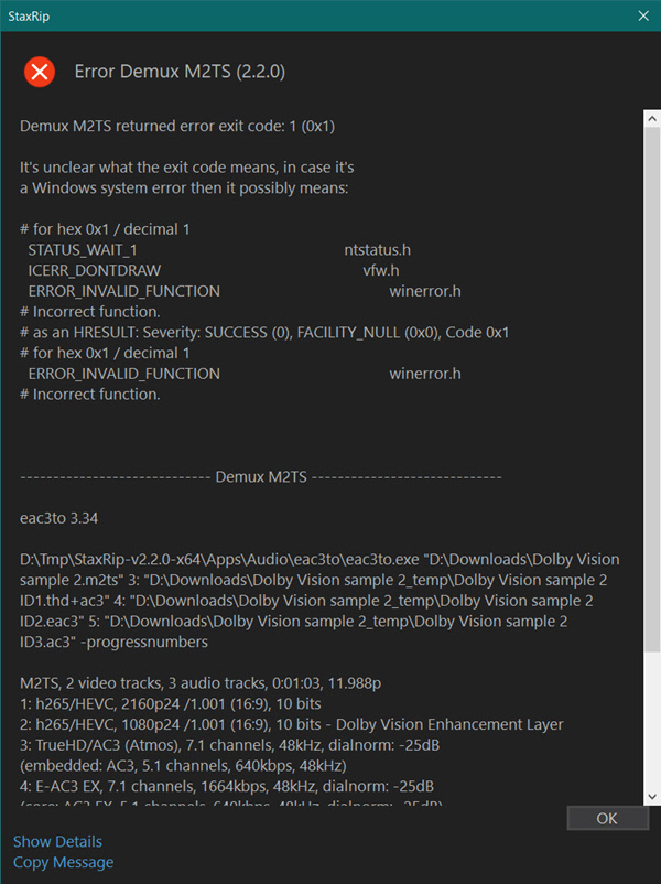 Bug Demux H265 · Issue #632 · staxrip/staxrip · GitHub