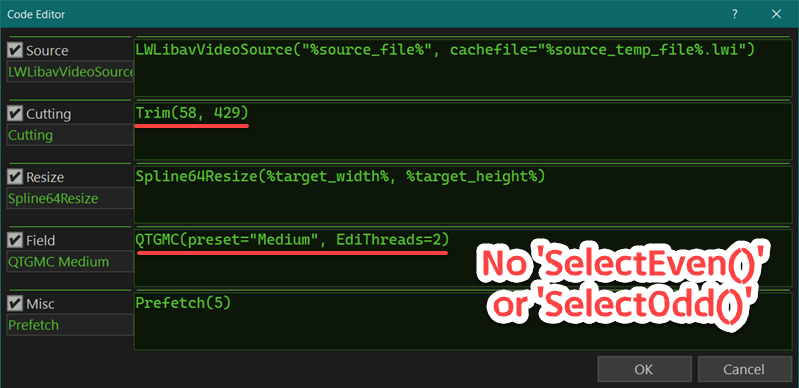 Audio is not properly cut when the frame rate is altered in the script ...