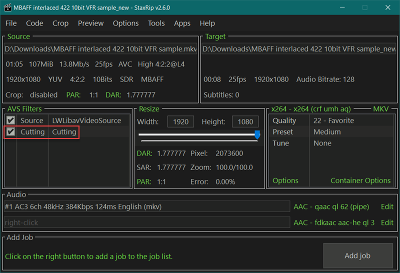 Channel and normalize settings are not applied to cut audio · Issue #713 · staxrip/staxrip · GitHub
