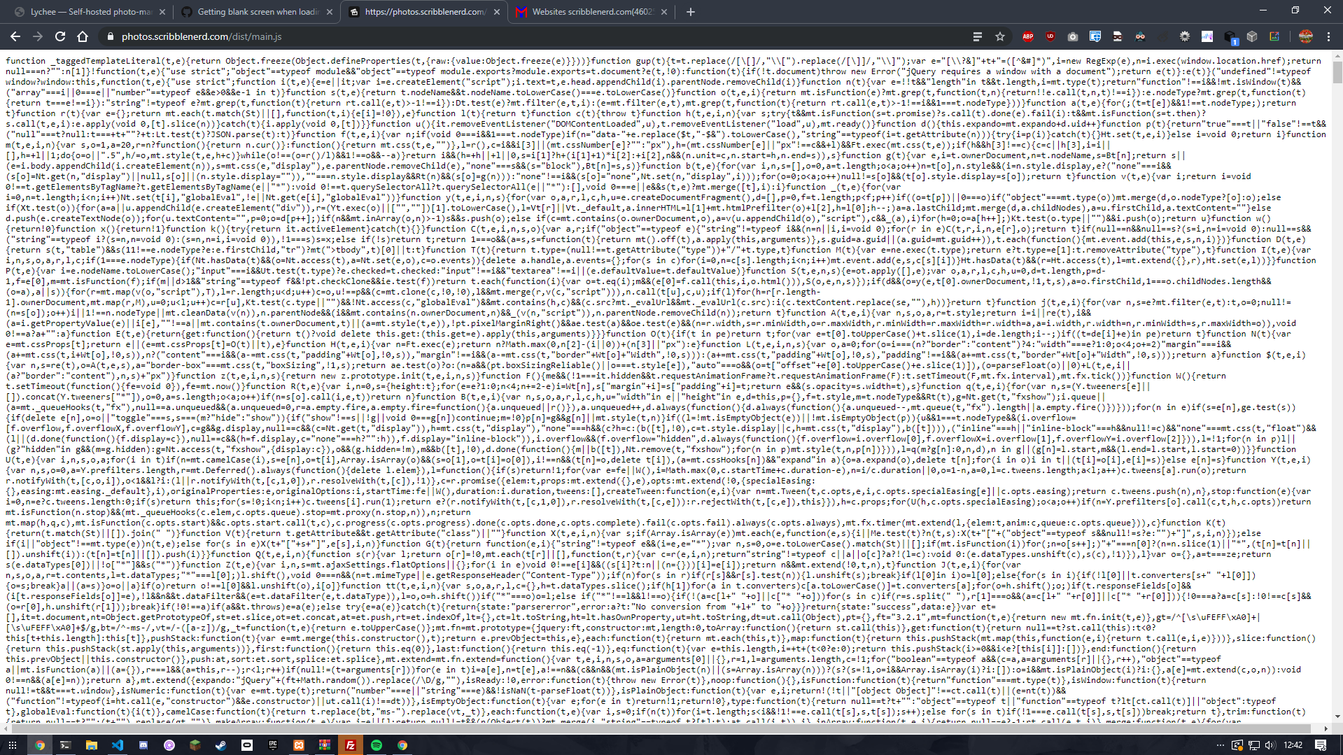 Getting Blank Screen When Loading Into Website · Issue 306 · Lycheeorglychee V3 · Github