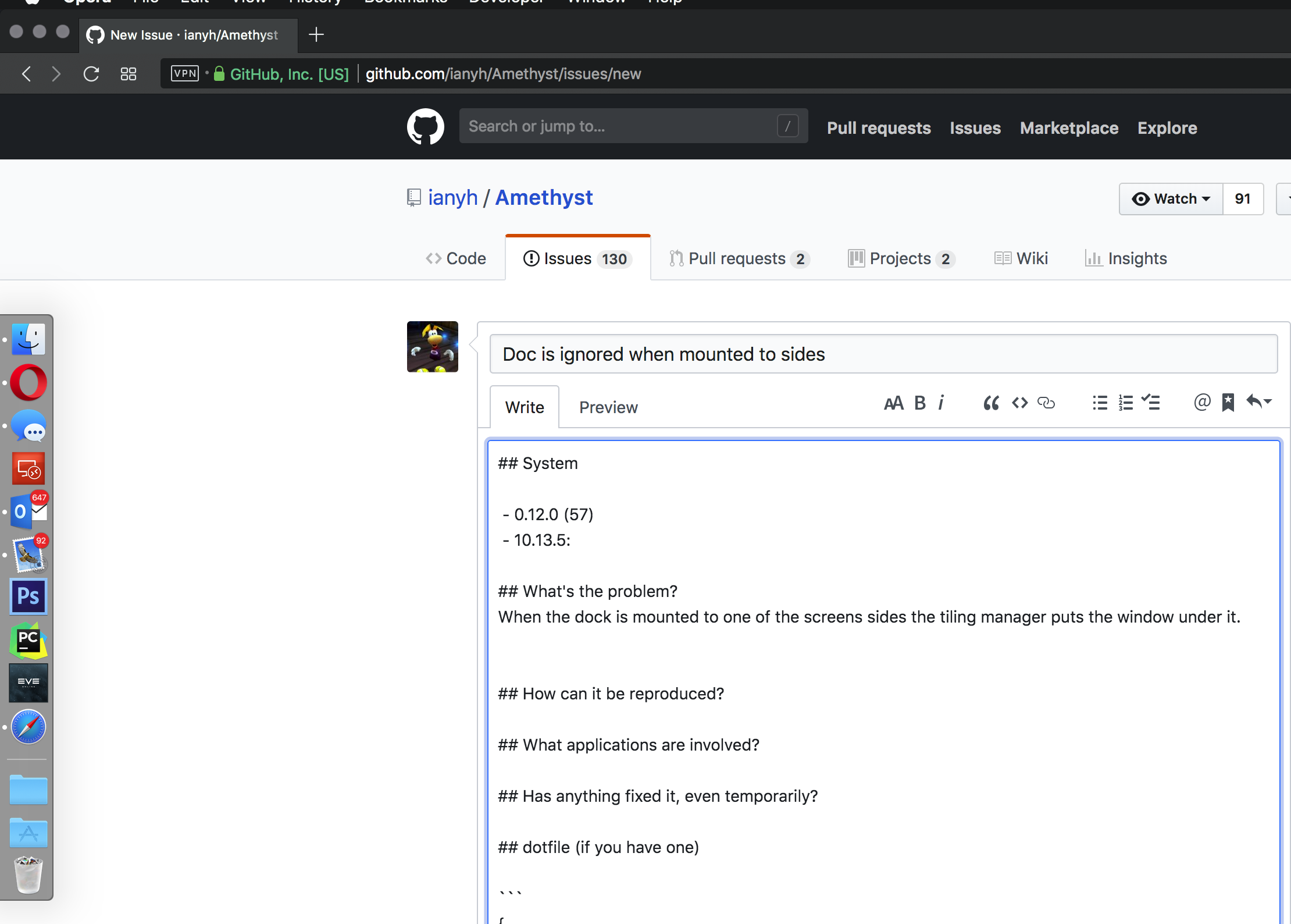 Dock is ignored when mounted to sides · Issue #729 · ianyh/Amethyst · GitHub