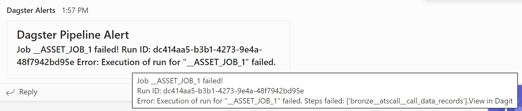 Default message function in dagster-msteams results in a truncated message · Issue #10232 ...