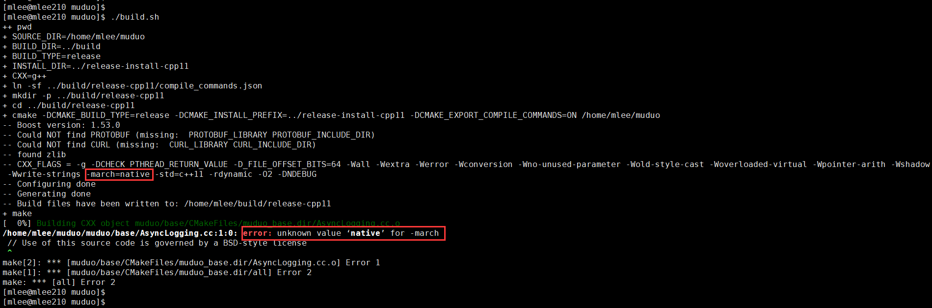 Arm64 Build Failed Unknown Value ‘native For March · Issue 446 · Chenshuomuduo · Github 
