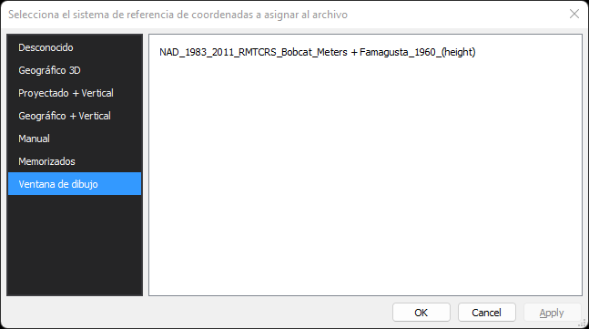 Hacer que el cuadro de diálogo de selección de Sistema de Referencia de Coordenadas muestre por ...