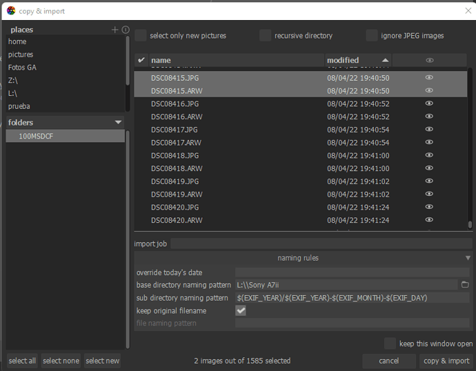 The "copy&import" operation results in a change in the date and time of the raw file. · Issue ...