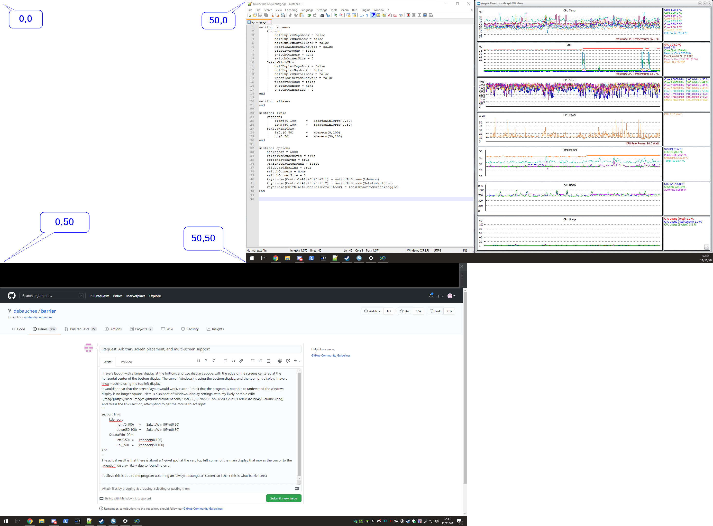Request: Arbitrary screen placement, and multi-screen support · Issue #944 · input-leap/input ...