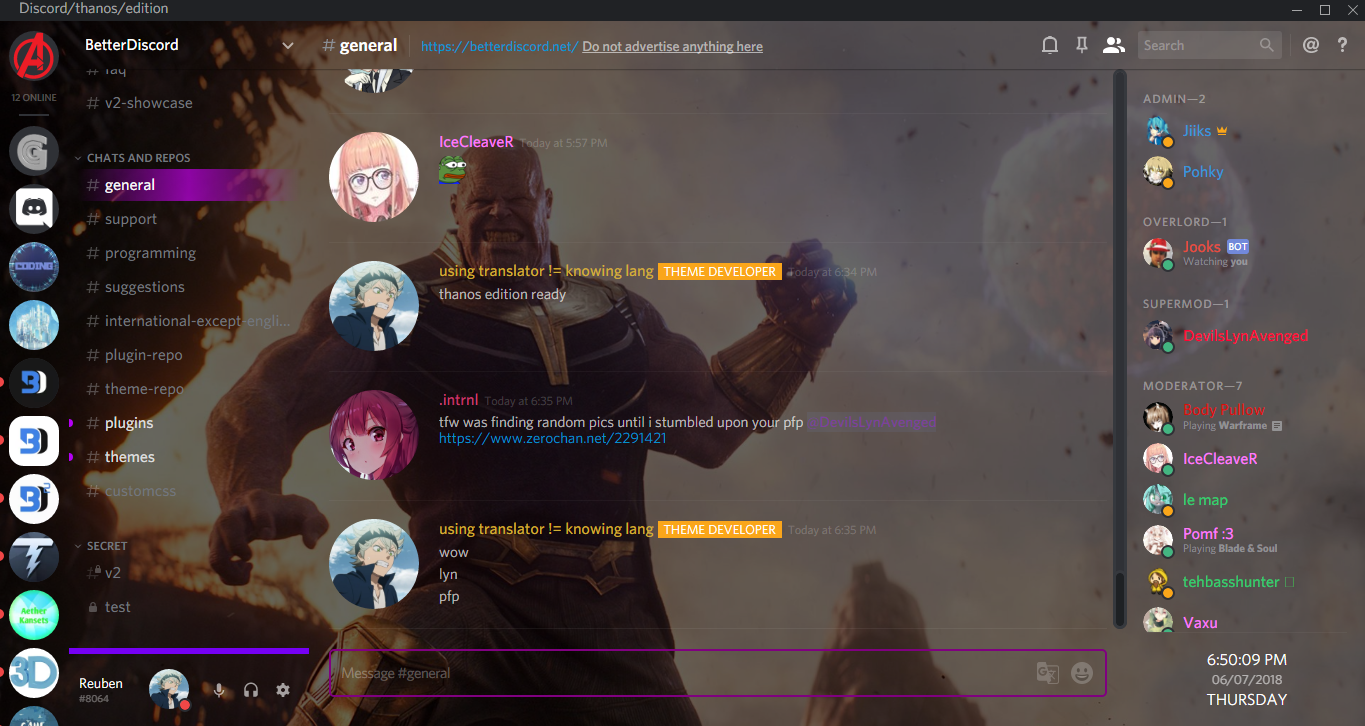 GitHub - wanqdetta/thanos-theme: anvengers infinity discord theme