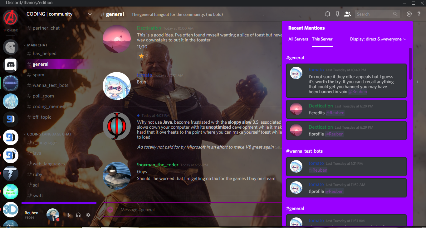 GitHub - wanqdetta/thanos-theme: anvengers infinity discord theme