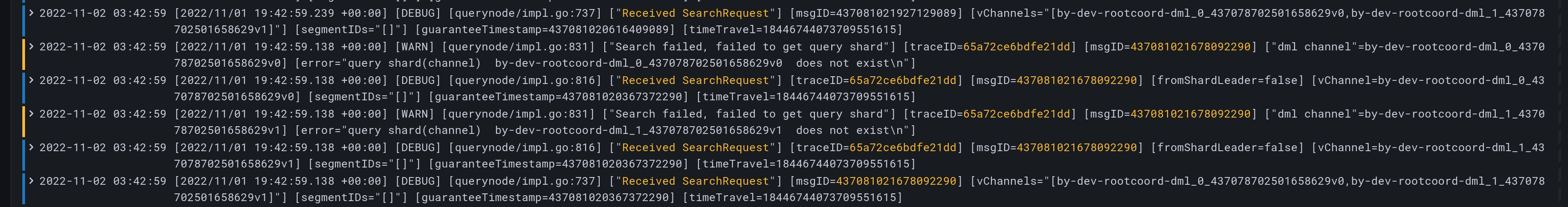 [Bug]: [benchmark][cluster] Querynode restart, 50m vectors, serial search raise error：Invalid ...