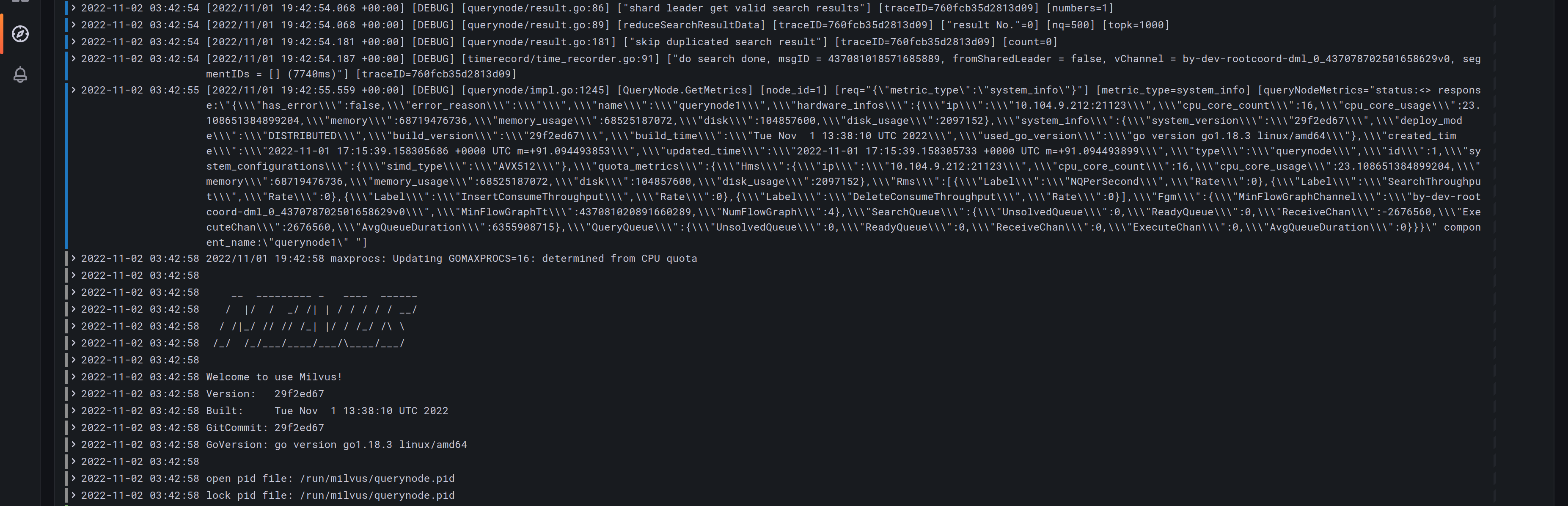 [Bug]: [benchmark][cluster] Querynode restart, 50m vectors, serial search raise error：Invalid ...