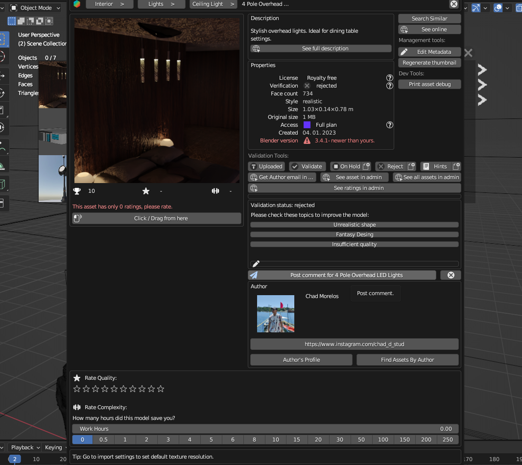 Blenderkit Validator "Sending comment error" · Issue #492 · BlenderKit/blenderkit · GitHub