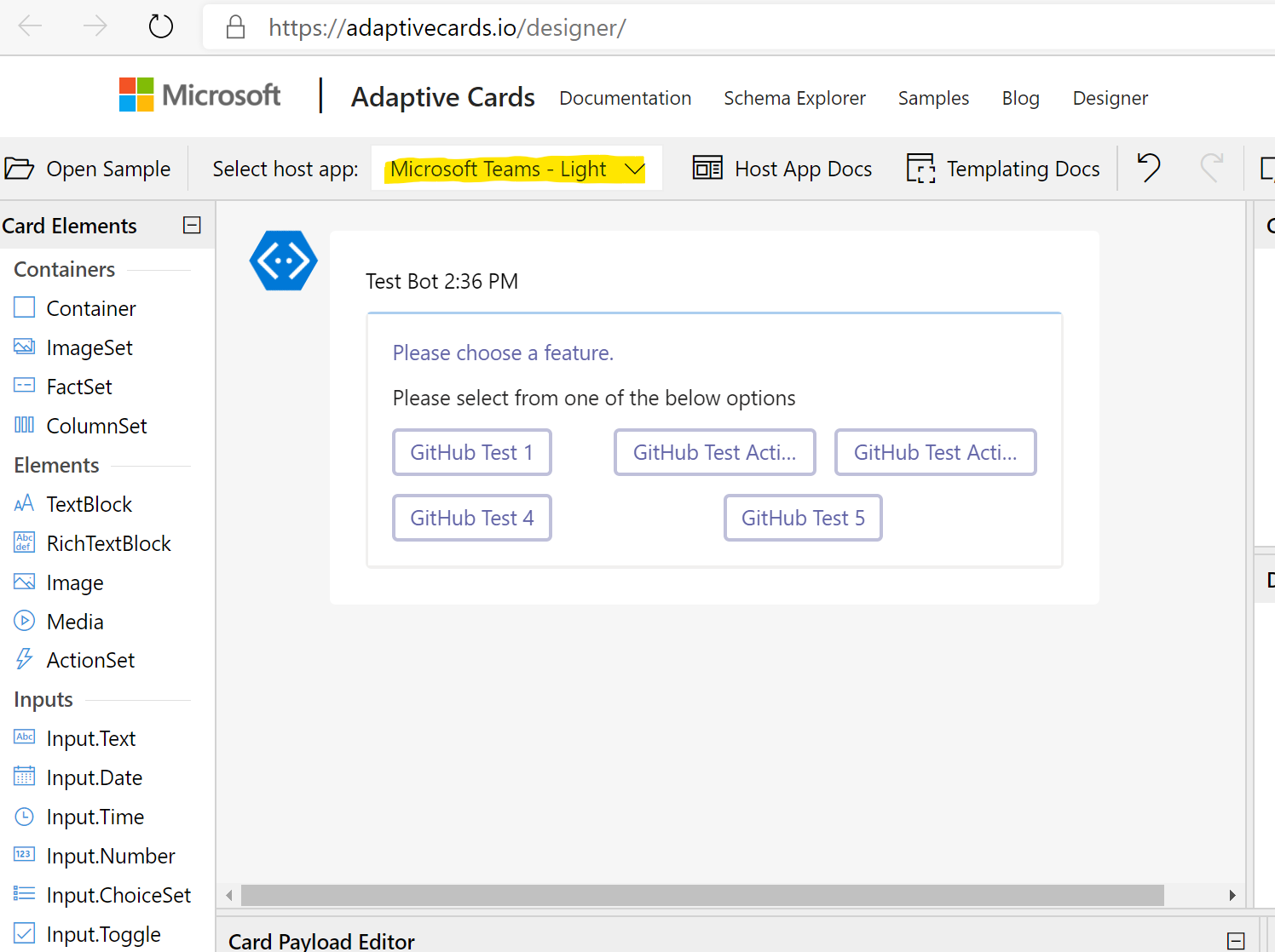 [Teams][Rendering] Cards not rendered correctly on teams channel · Issue #3685 · microsoft ...
