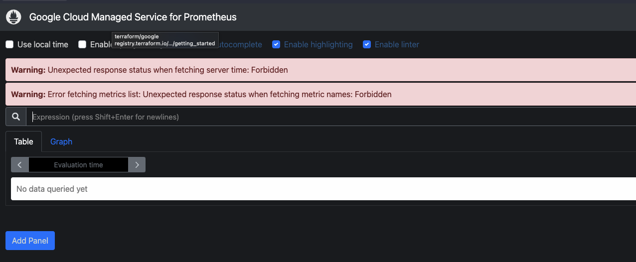 GMP frontend permission denied with managed collection · Issue #255 · GoogleCloudPlatform ...