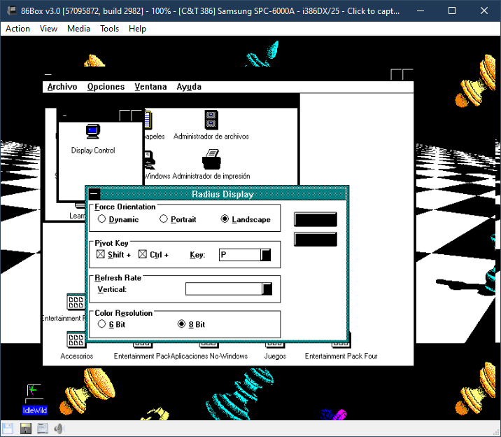 Radius SVGA multiview does not support 720x540 and 1024x768 in 256 ...